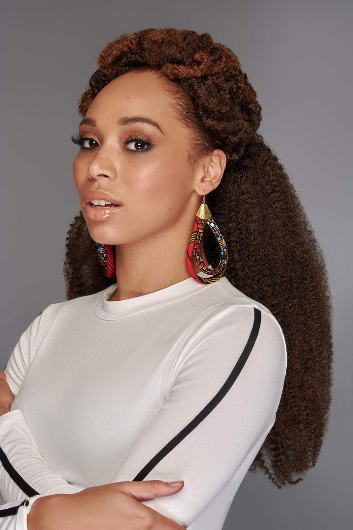 African Tribe Jewelry | Red Africa Earrings | Ankara African Double Lo ...